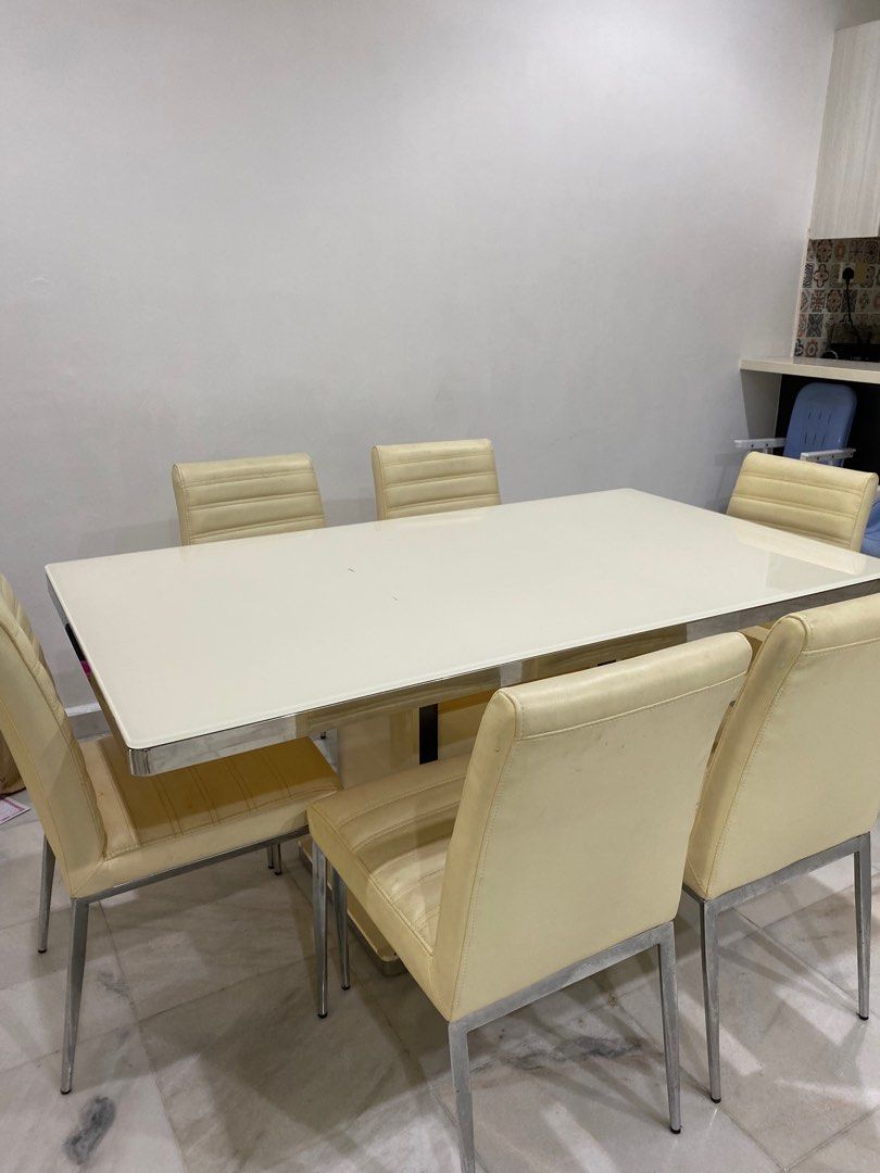 Lorenzo 6 seater dining table, Furniture & Home Living, Furniture ...