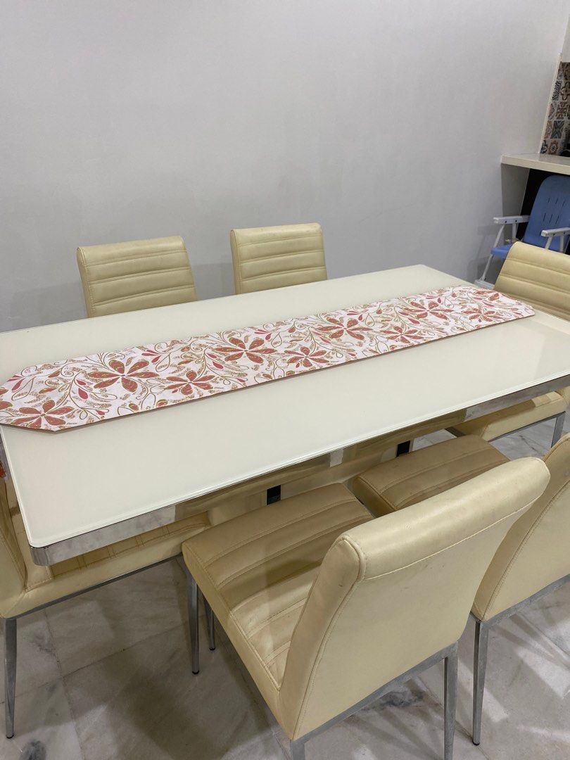 Lorenzo 6 seater dining table, Furniture & Home Living, Furniture ...