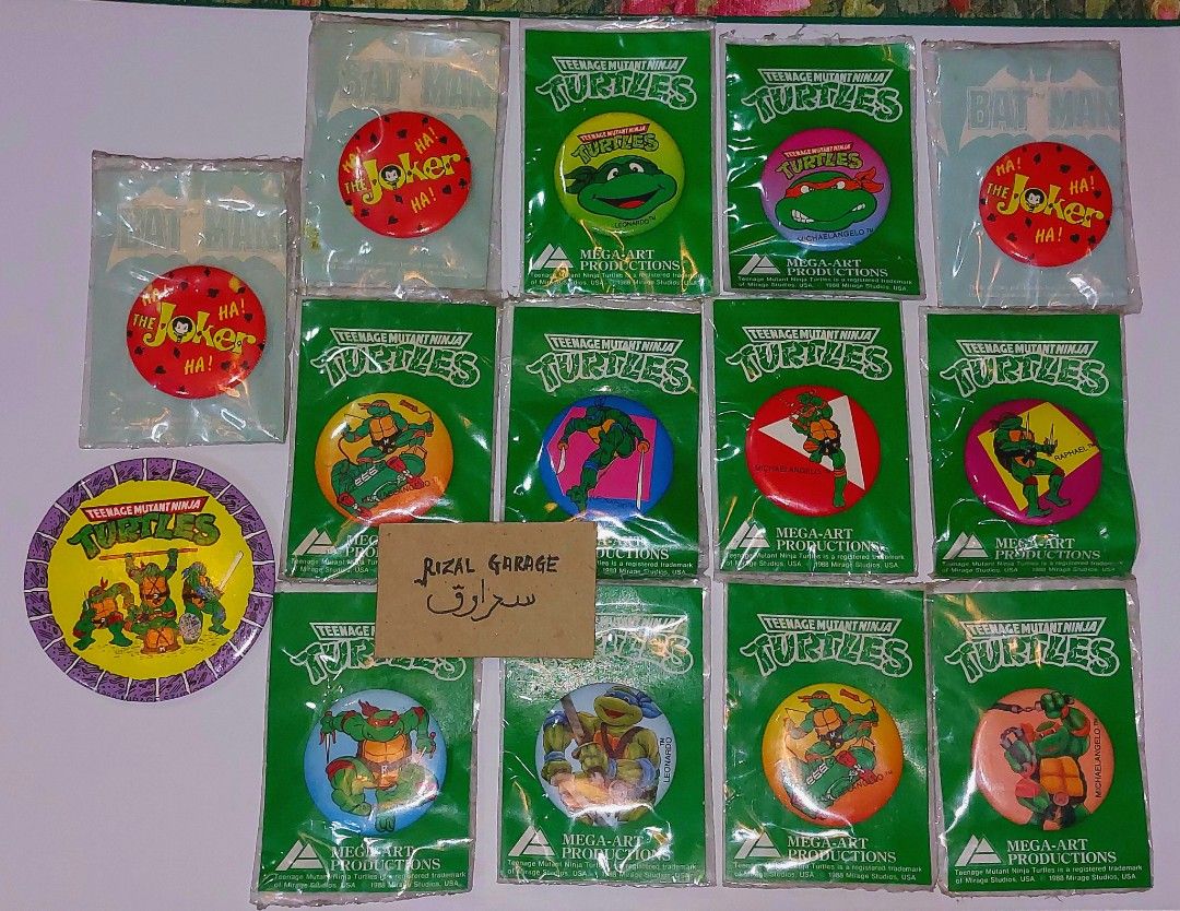 Lot TMNT Ninja Turtles Mirage 1988 Studio Button Badge, Pin Badge and ...