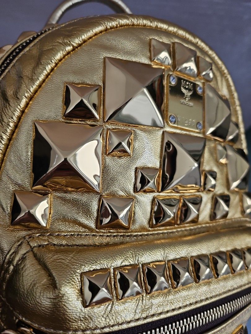 MCM mini gold backpack rare limited edition gold, Luxury, Bags ...