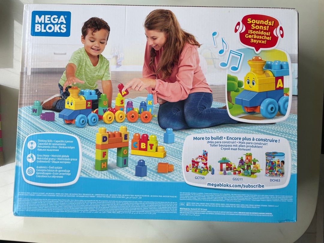 Mega Bloks ABC Musical Train Building Set, Babies & Kids, Infant ...