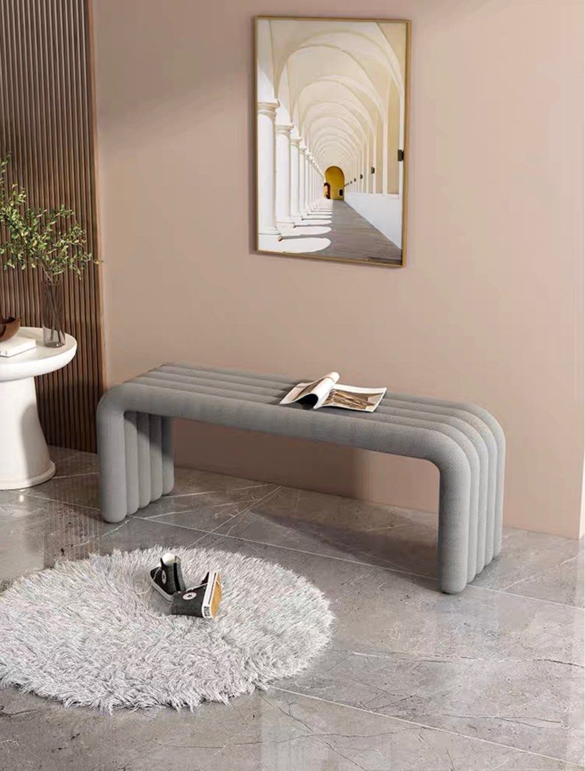 MEKRA Modern Boucle Bench, Furniture & Home Living, Furniture, Chairs ...