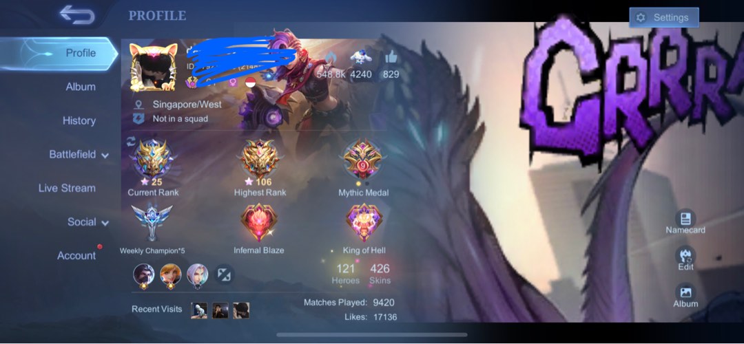 Mobile Legends Account, Video Gaming, Gaming Accessories, In-Game ...