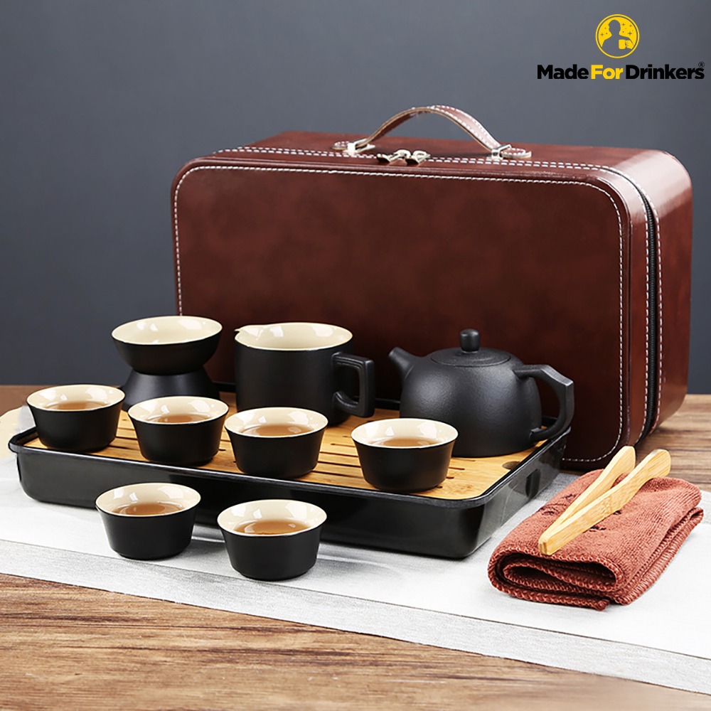 Modern Design Ceramic Tea Set with brown briefcase [Made For Drinkers ...