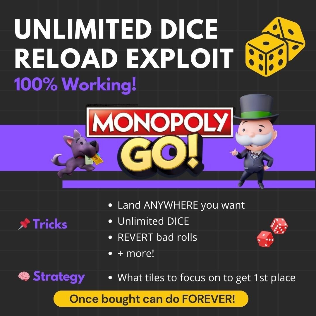 Monopoly Go Exploit Dice Unlimited Rolls Reload Method!, Hobbies & Toys, Toys & Games on Carousell