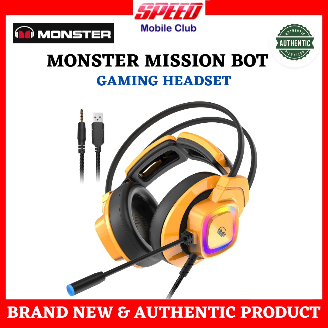 Monster Mission Bot Gaming Headset | PC Gaming Headphones with Noise ...