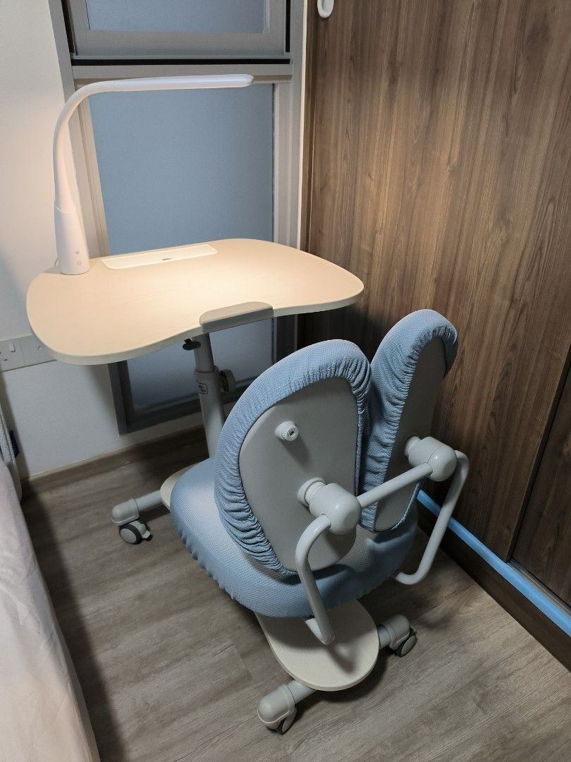 Movable adjustable kid study table and chair ergonomic, Furniture ...