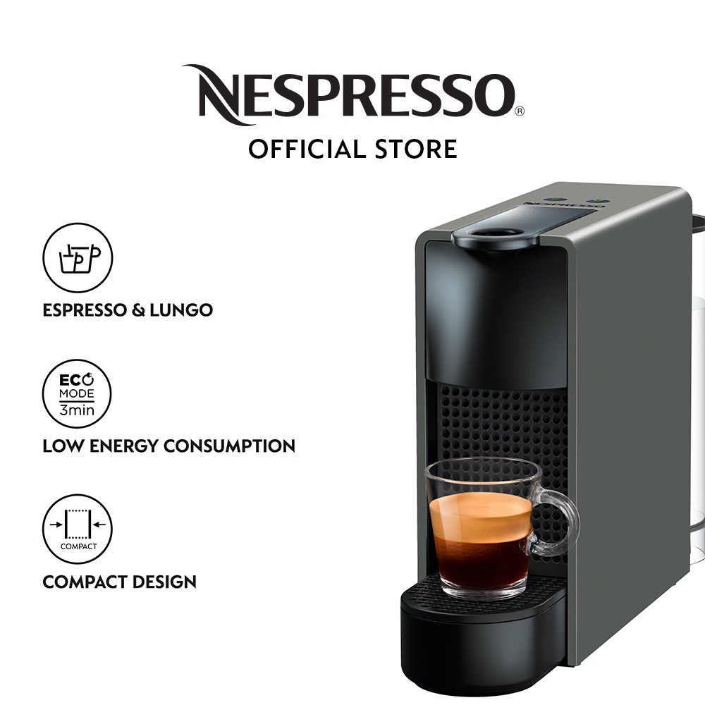 Nespresso Essenza Mini in Intense Grey, with FREE HiBREW Milk Frother ...