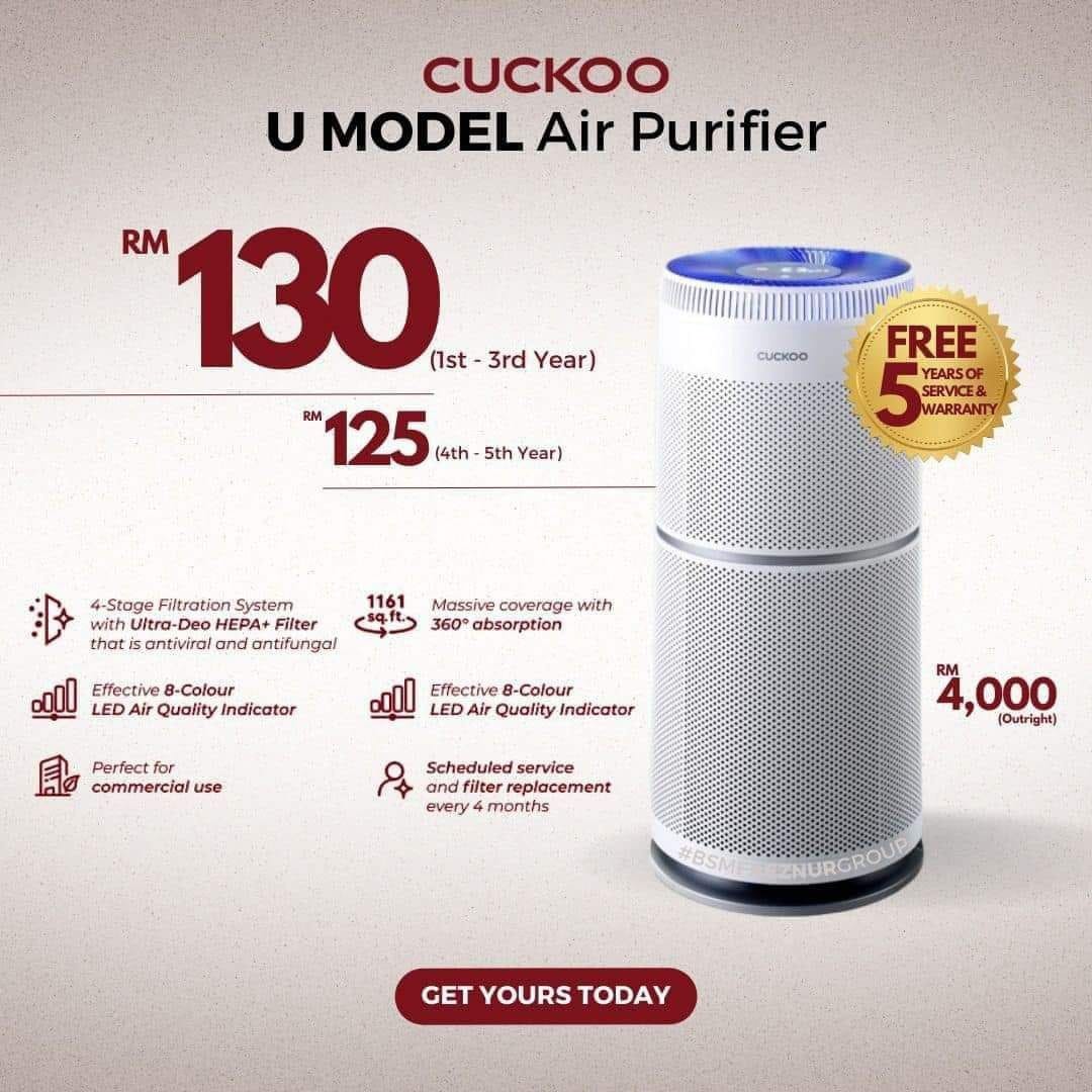 NEW CUCKOO AIR PURIFIER U Model, TV & Home Appliances, Air Purifiers ...