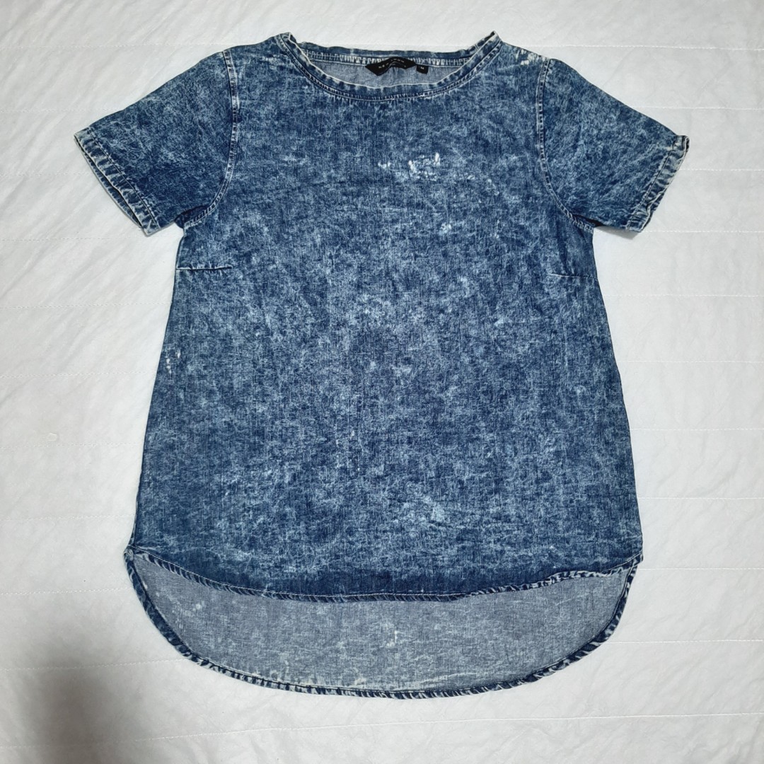 New look Denim acid wash top, Women's Fashion, Tops, Others Tops on ...