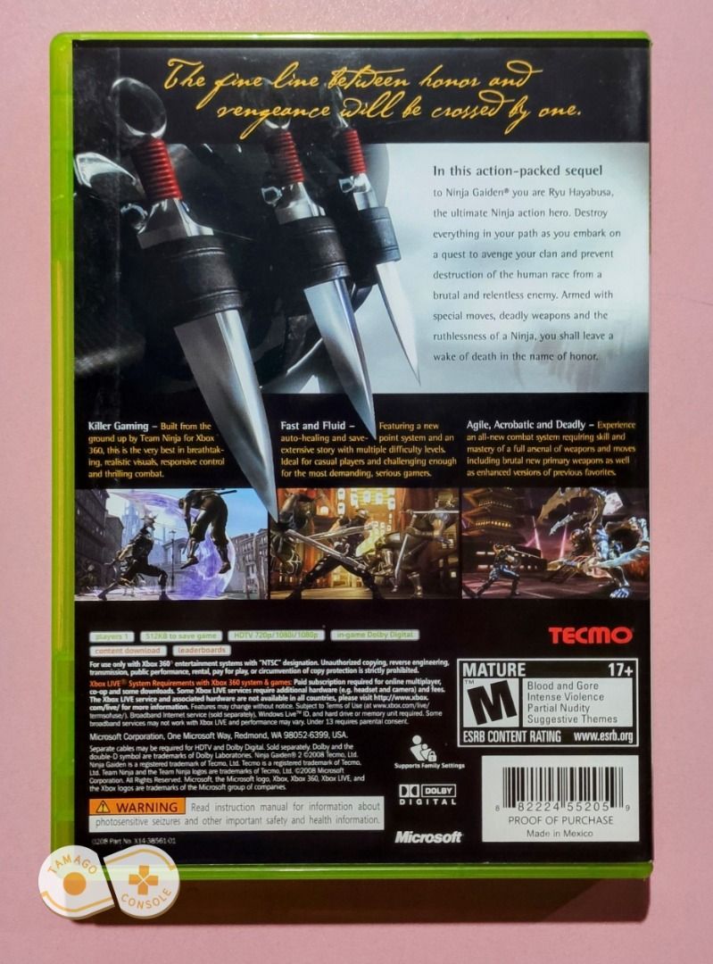 Ninja Gaiden II - [XBOX 360 Game] [NTSC / ENGLISH Language] [Complete in Box], Video Gaming ...
