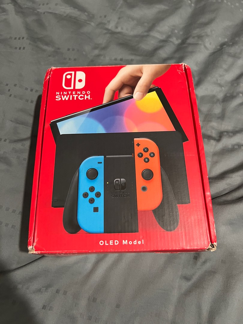 Nintendo Switch Oled Neon Used Switch with Box, Video Gaming, Video ...