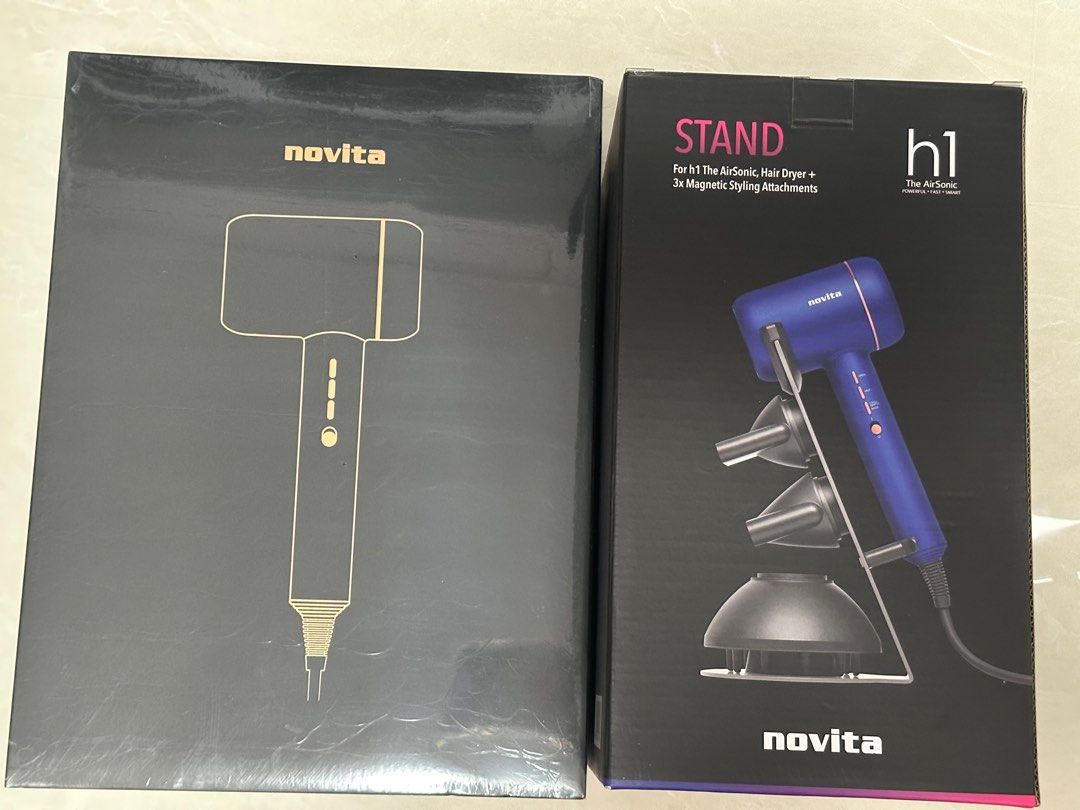 Novita hair dryer with stand, Beauty & Personal Care, Hair on Carousell