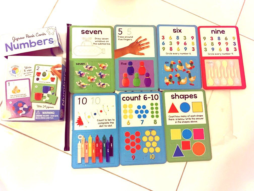 Numbers Jigsaw Flash Cards, Hobbies & Toys, Toys & Games on Carousell