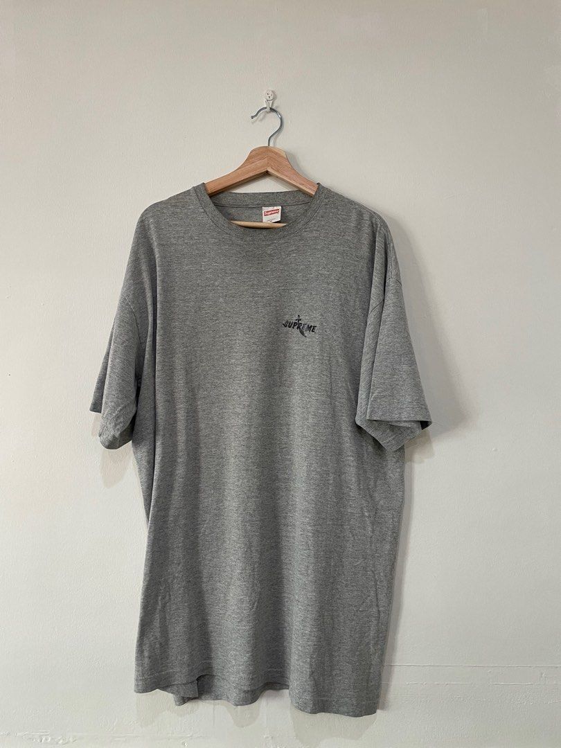 Old supreme grey tee, Men's Fashion, Tops & Sets, Tshirts & Polo Shirts ...