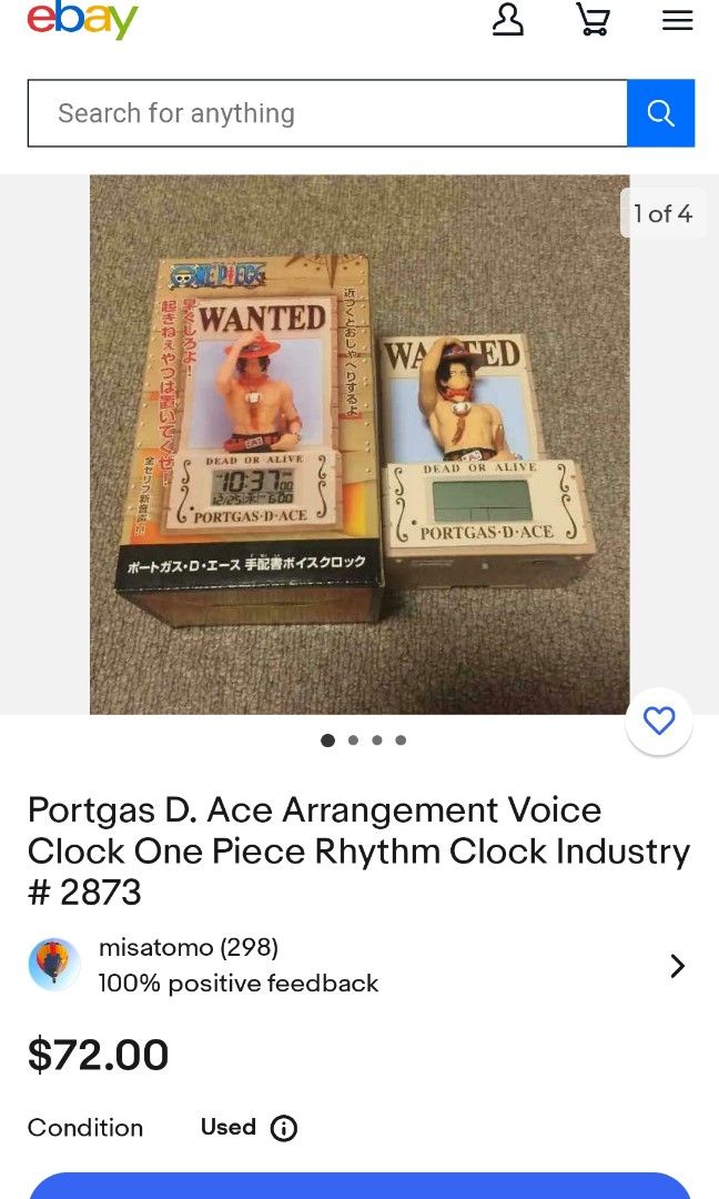 One piece portgas d. Ace alarm clock, Hobbies & Toys, Toys & Games on ...