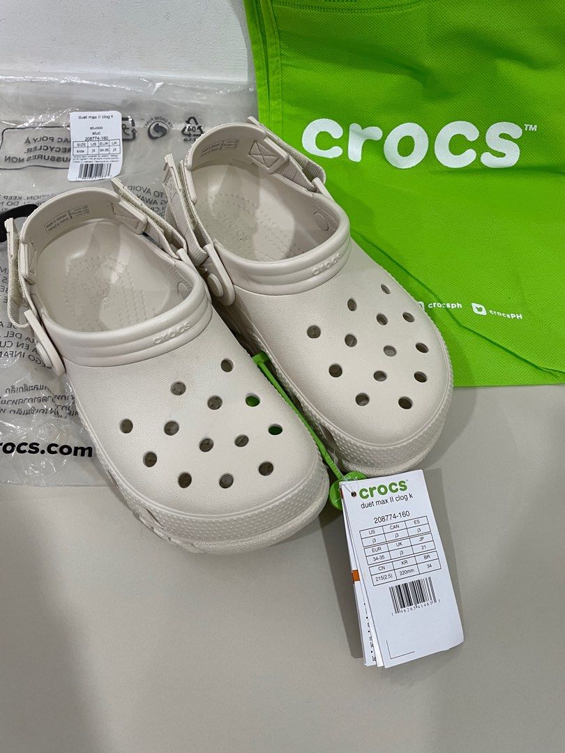 Original Crocs Duet Max II Clog in Stucco, Women's Fashion, Footwear ...