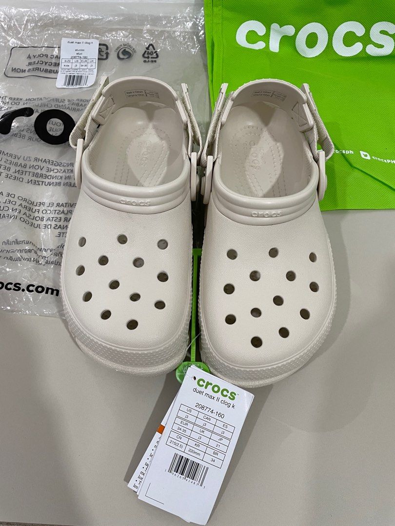 Original Crocs Duet Max II Clog in Stucco, Women's Fashion, Footwear ...