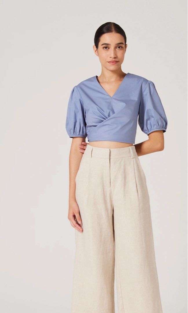 OSN Cotton Wrap Top, Women's Fashion, Tops, Other Tops on Carousell