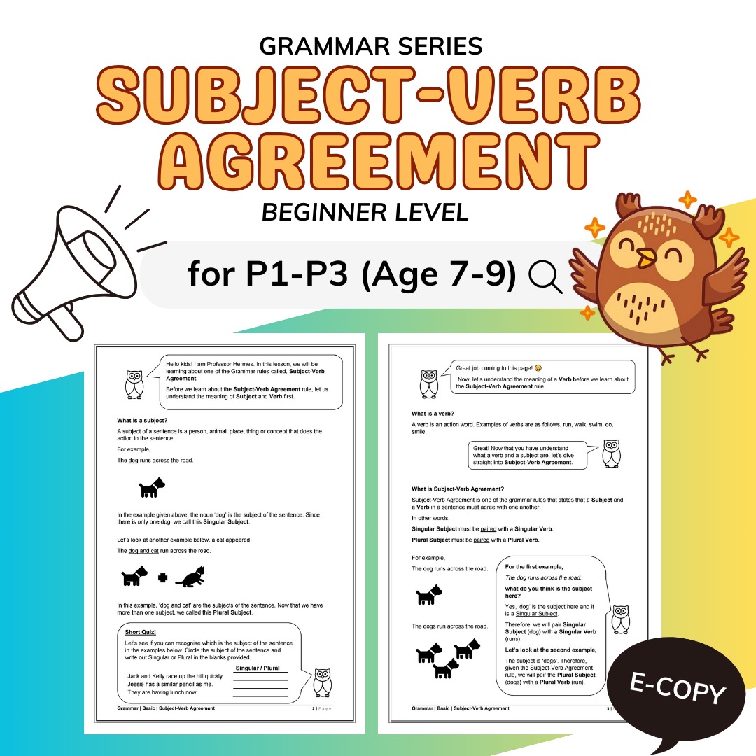 P1 - P6 Grammar Series | Subject- Verb Agreement, Hobbies & Toys, Books ...