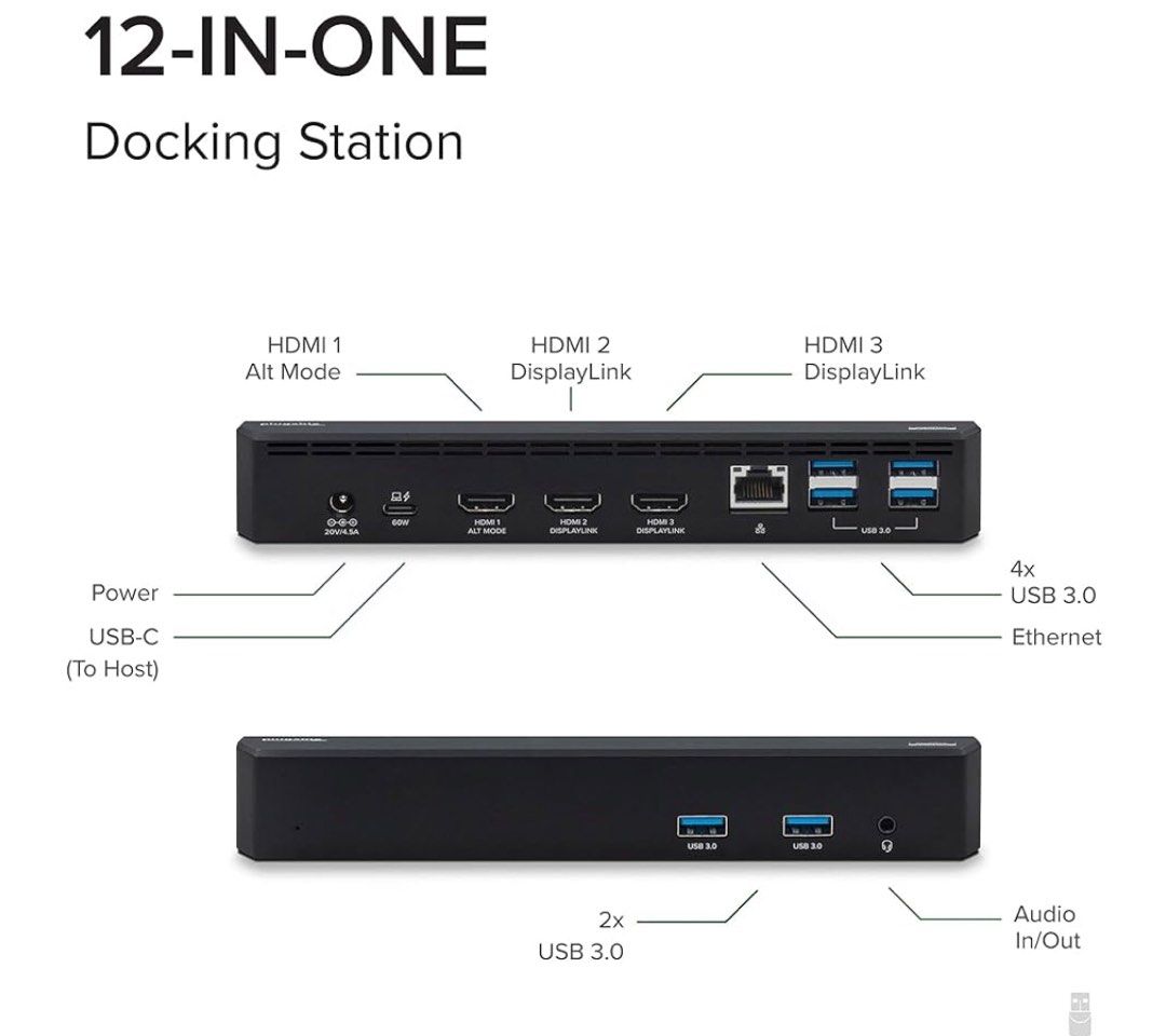 Plugable Triple HDMI USB-C Displaylink Docking Station (UD-3900PDZ ...
