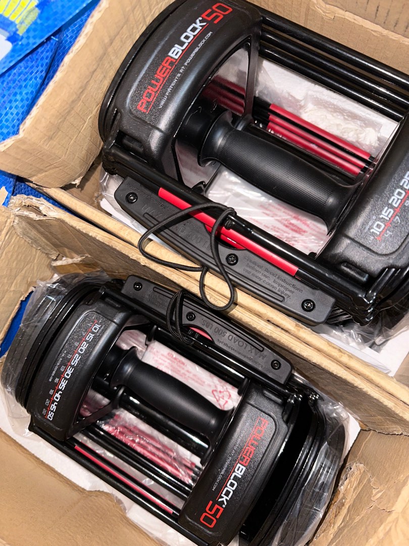 Powerblock 50 Dumbbells, Sports Equipment, Exercise & Fitness, Weights ...