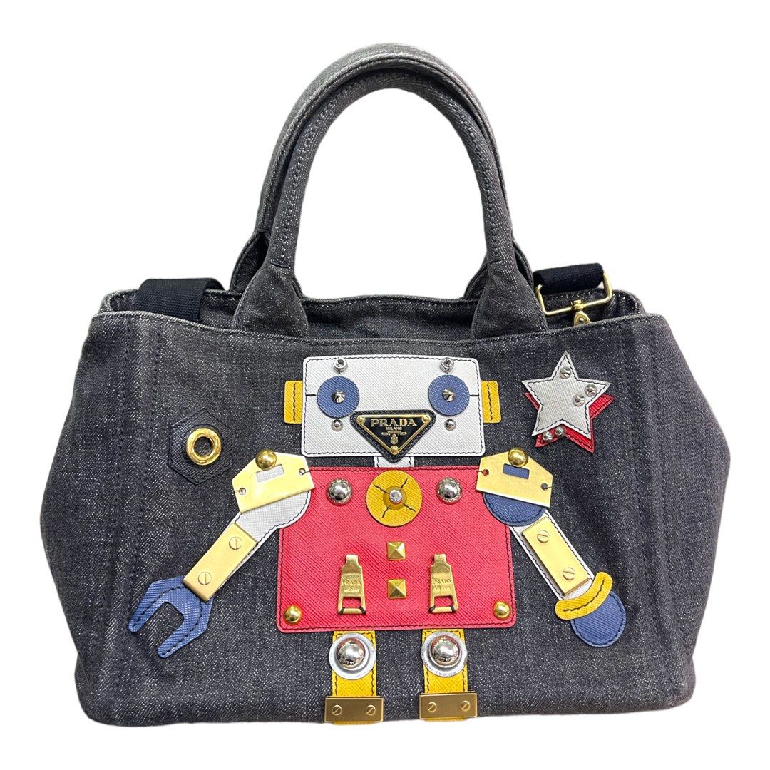 Prada Denim Robot Tote bag, Women's Fashion, Bags & Wallets, Tote Bags ...