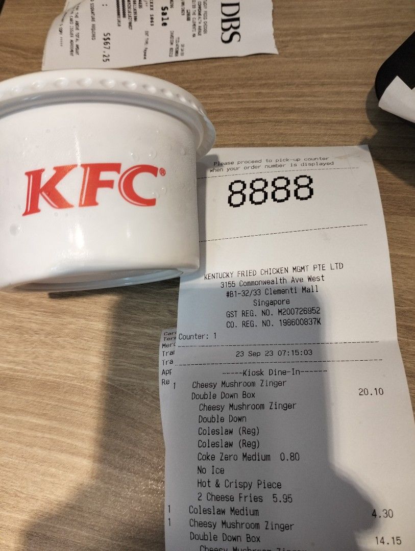 Rare KFC queue number receipt lucky charm, Hobbies & Toys, Memorabilia ...