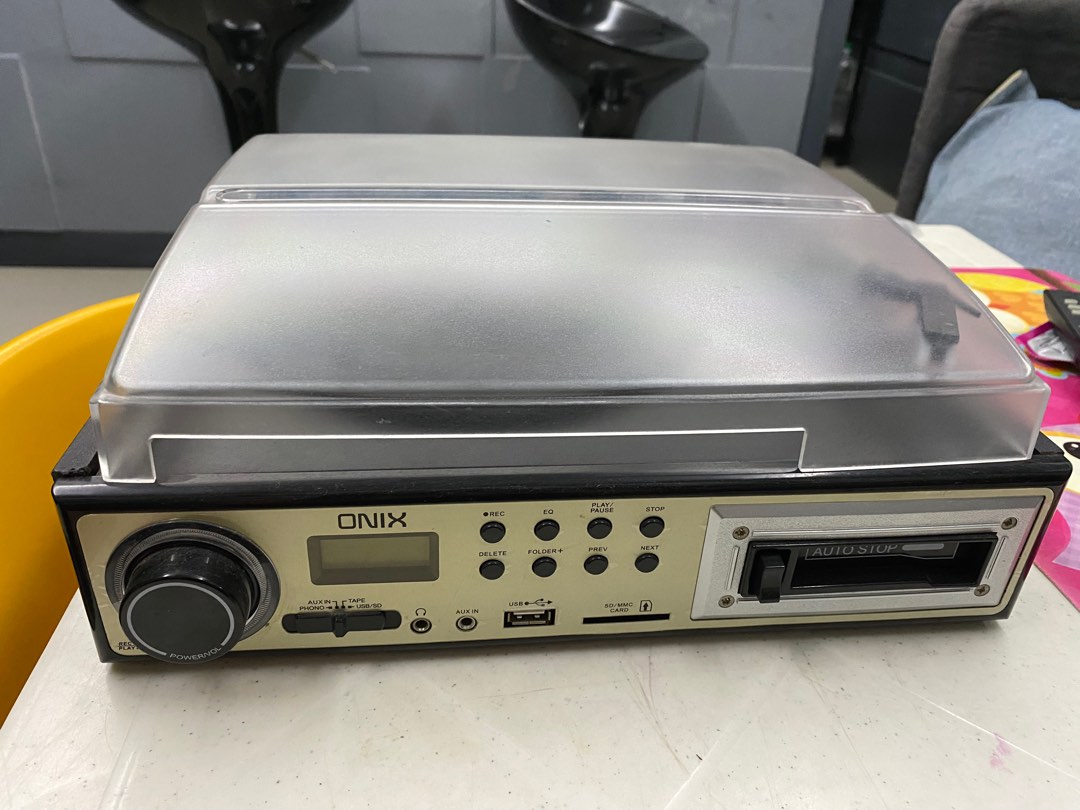 Retro Onix Turntable with Cassette, Audio, Portable Music Players on ...