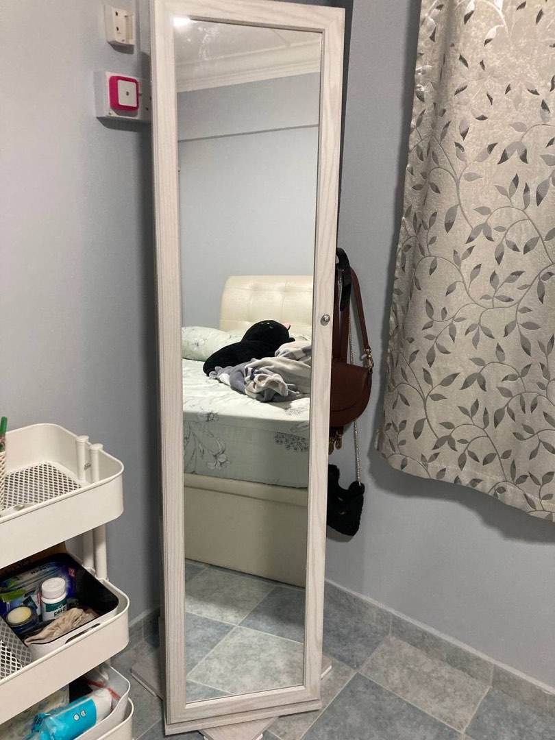 Rotating Standing Mirror with Storage, Furniture & Home Living ...