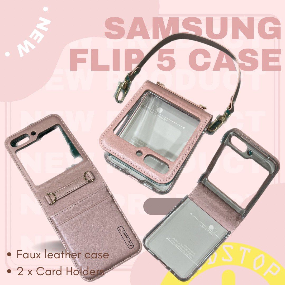 Samsung Flip 5 Pouch Case with Card Holder (2 colours), Mobile Phones ...