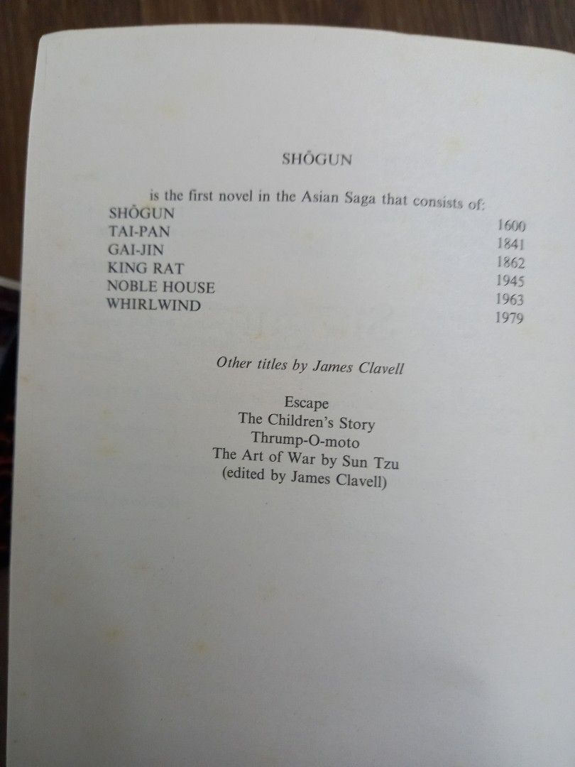 Shogun the Asian saga book by James clavell, Hobbies & Toys, Books ...
