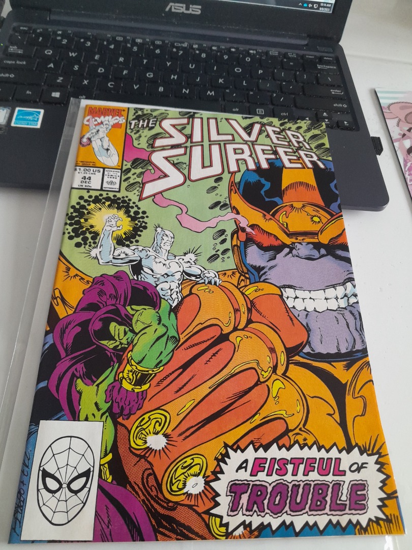 Silver Surfer #44 First Appearance of Infinity Gauntlet Key Book Marvel ...