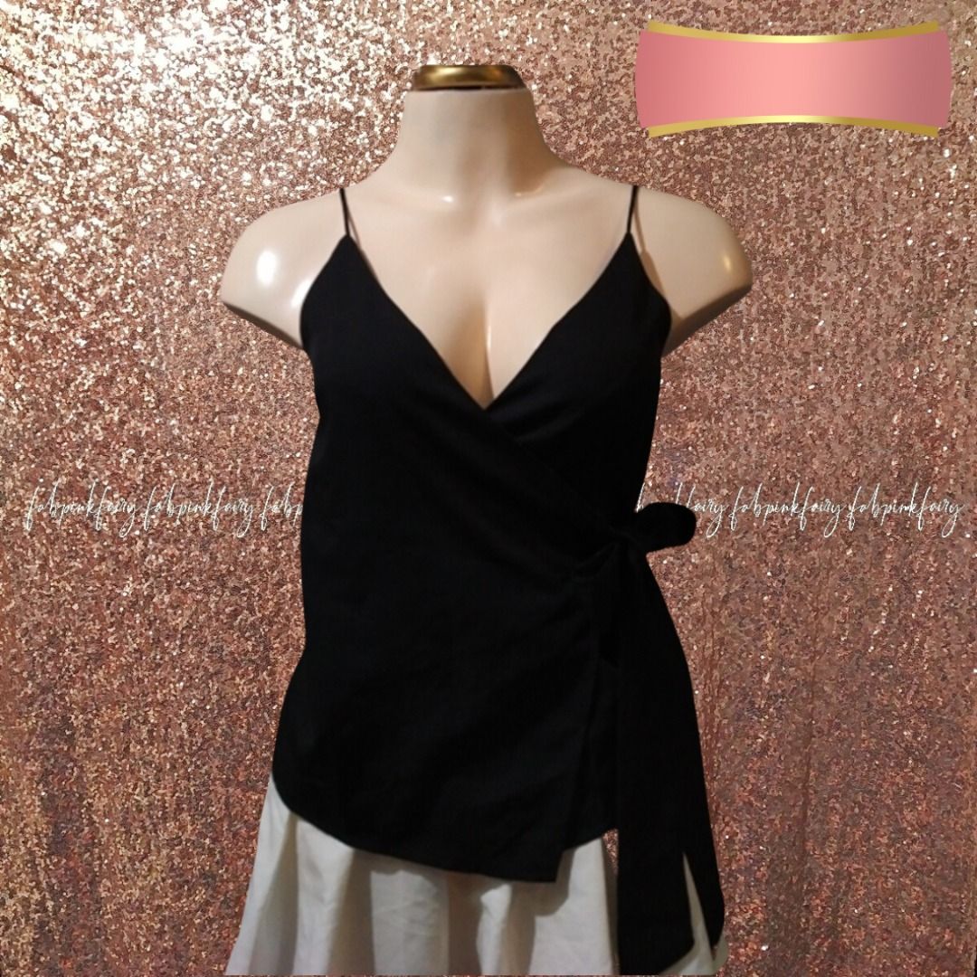 Sophisticated Black Top Overlap Top Strappy Overlap Top Classy Top ...