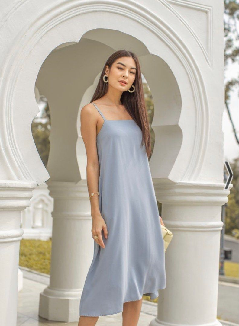 SPG TALLULA TENT DRESS (DOVE BLUE), Women's Fashion, Dresses & Sets ...