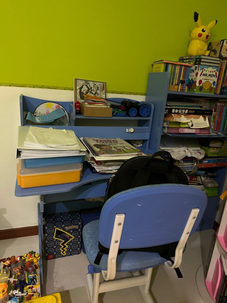 Moving out sales! Study table chair book shelf, Furniture & Home Living ...