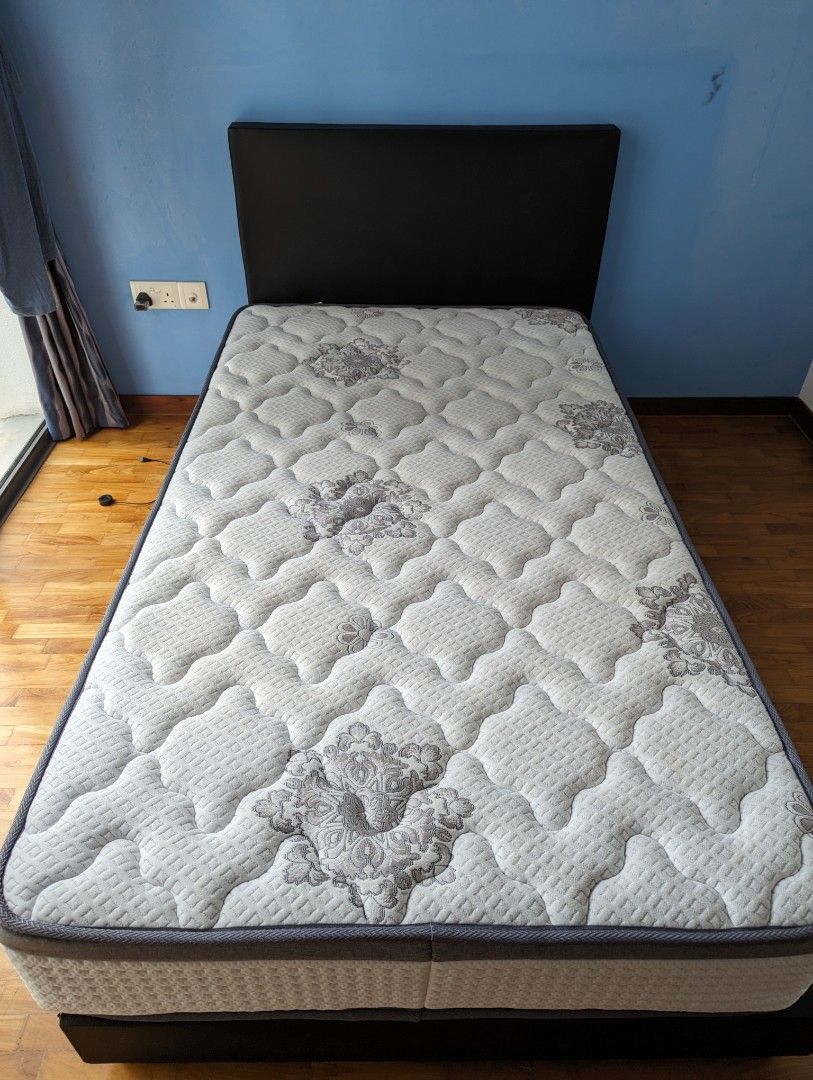 Super Single Mattress with a No-Frills Bed Frame, Furniture & Home ...