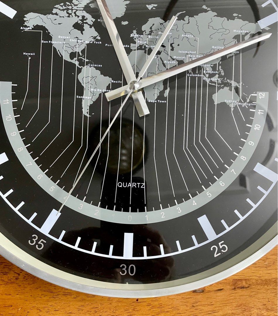 Telesonic World Wall Quartz Clock Size: 36cm, Furniture & Home Living ...