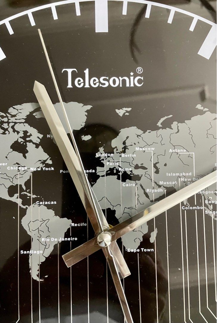 Telesonic World Wall Quartz Clock Size: 36cm, Furniture & Home Living ...