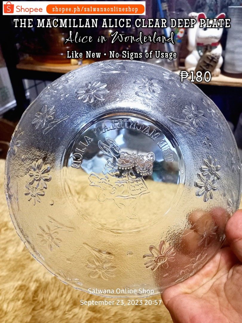 THE MACMILLAN ALICE (Alice in Wonderland) CLEAR DEEP PLATE, Furniture ...