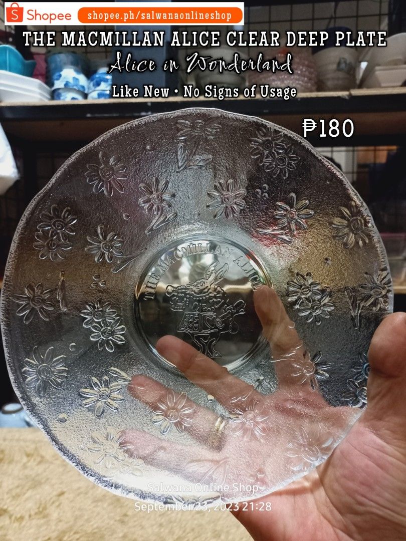 THE MACMILLAN ALICE (Alice in Wonderland) CLEAR DEEP PLATE, Furniture ...