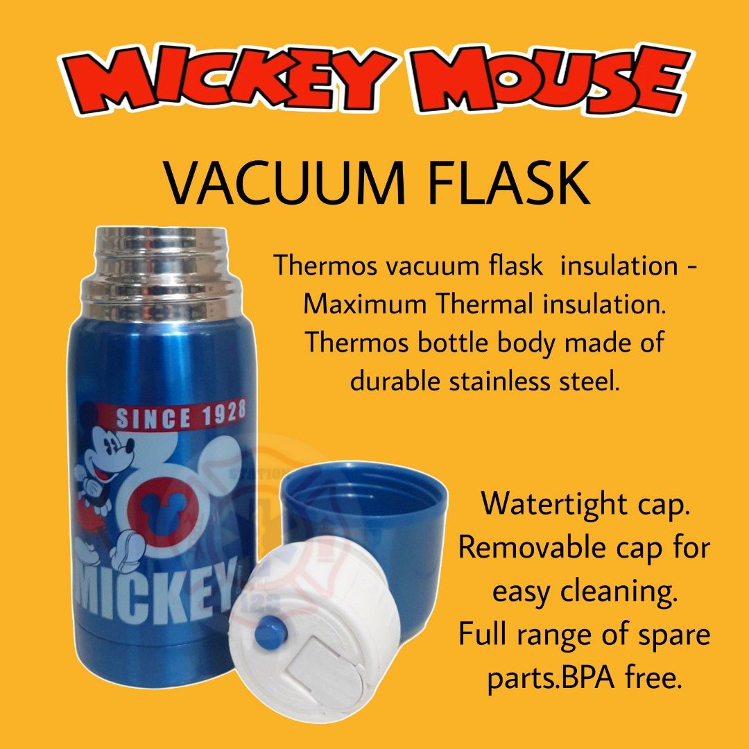 Vacuum Flask Stainless Steel 270ml Mickey Mouse, Furniture & Home ...