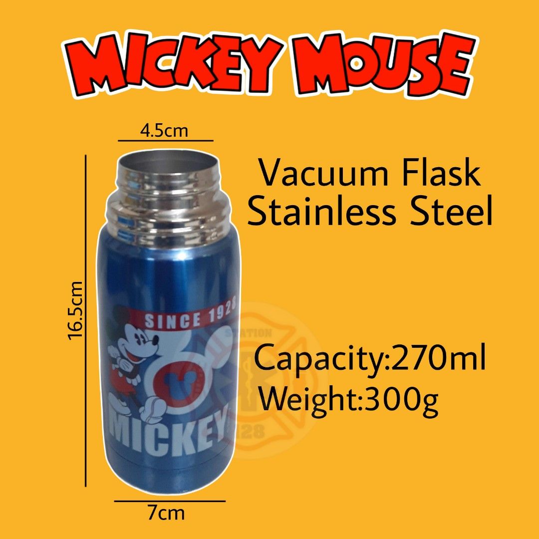 Vacuum Flask Stainless Steel 270ml Mickey Mouse, Furniture & Home ...