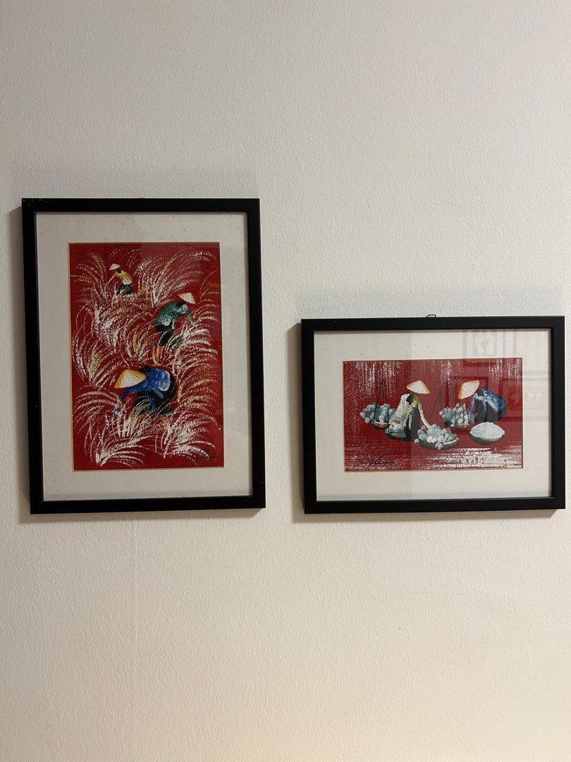 Vietnamese prints with frame, Furniture & Home Living, Home Decor ...