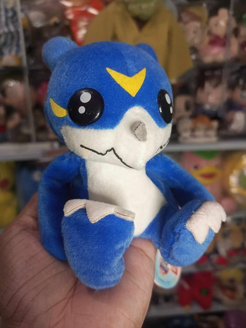 Vintage Beaded Veemon Digimon Anime Plush Toy (Bandai 2000), Hobbies ...