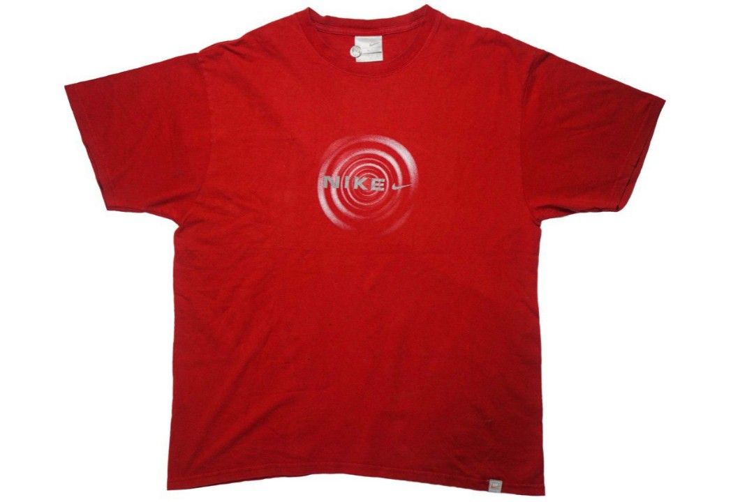 Vintage Nike Logo Swirl Red T-shirt, Men's Fashion, Tops & Sets ...