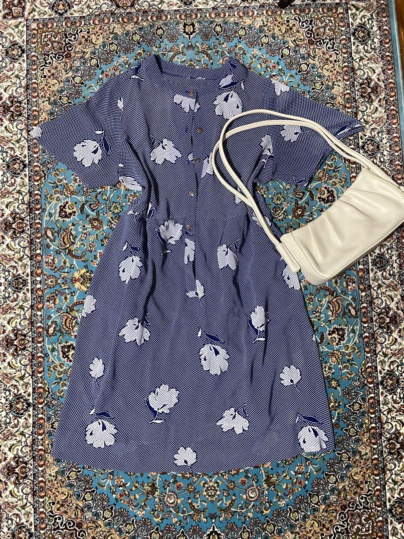 VINTAGE RETRO COTTAGECORE COQUETTE BLUE DRESS, Women's Fashion, Dresses ...