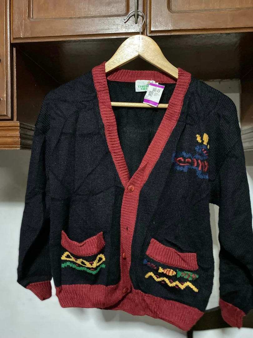 Croco Kids V-Neck Cardigan Native Design Unisex, Women's Fashion, Coats ...