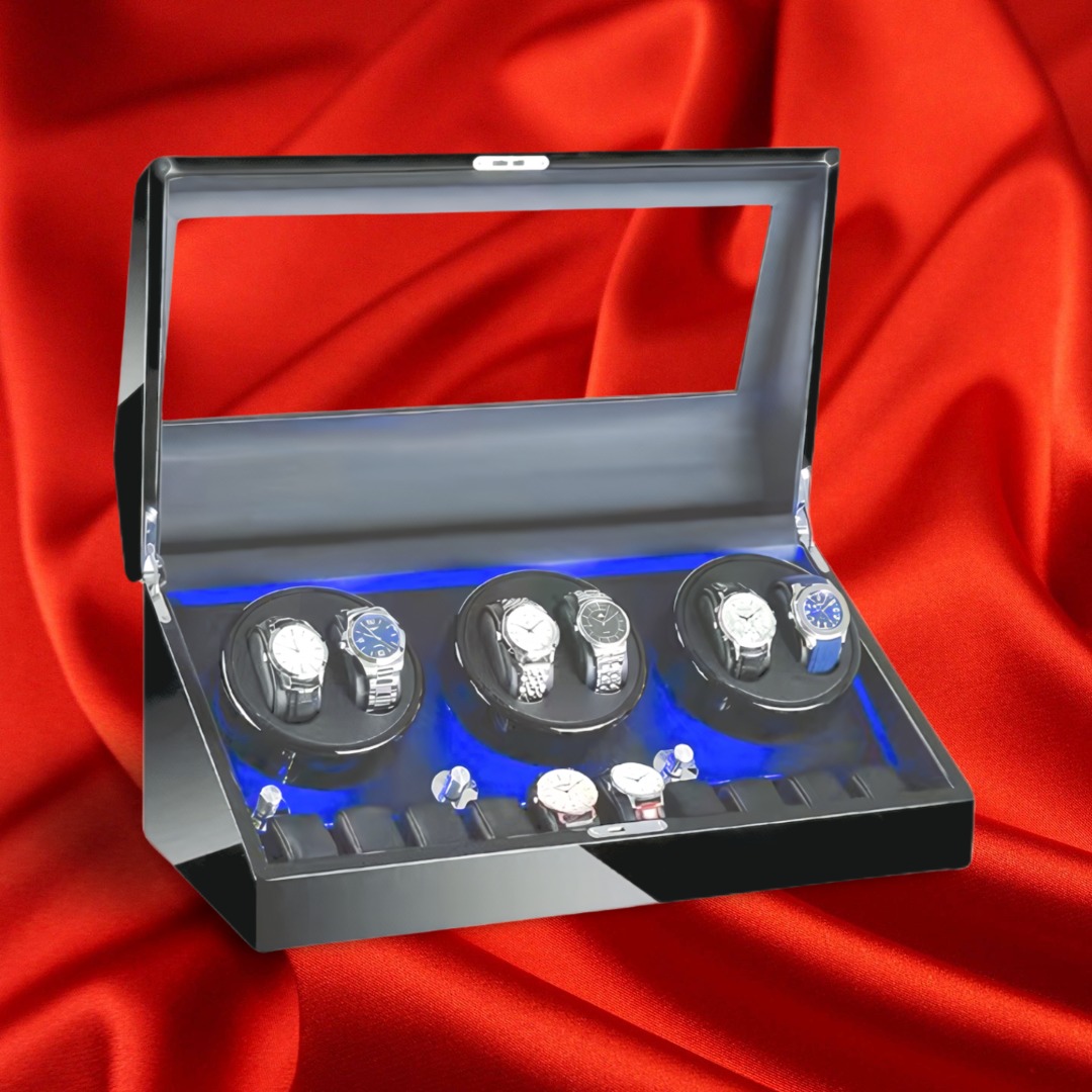 Watch Winder 6+10 Self-Winding Box with LED light, Men's Fashion ...