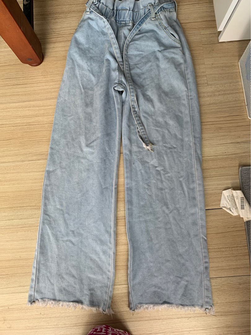 Wide Leg Soft Blue Jeans, Women's Fashion, Bottoms, Jeans & Leggings on ...